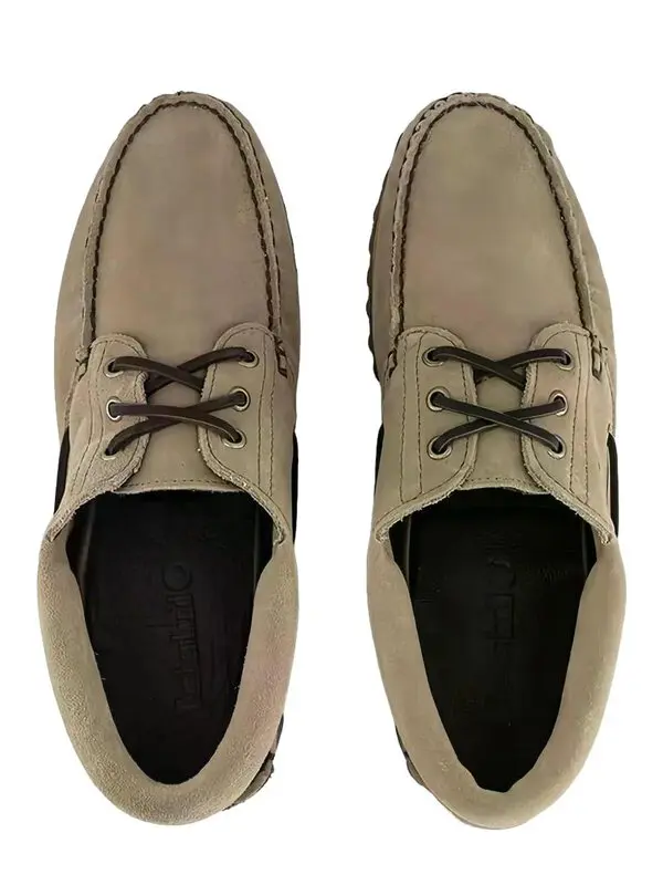 Timberland Suede Boat Shoes With Contrast Stitching - Neutrals
