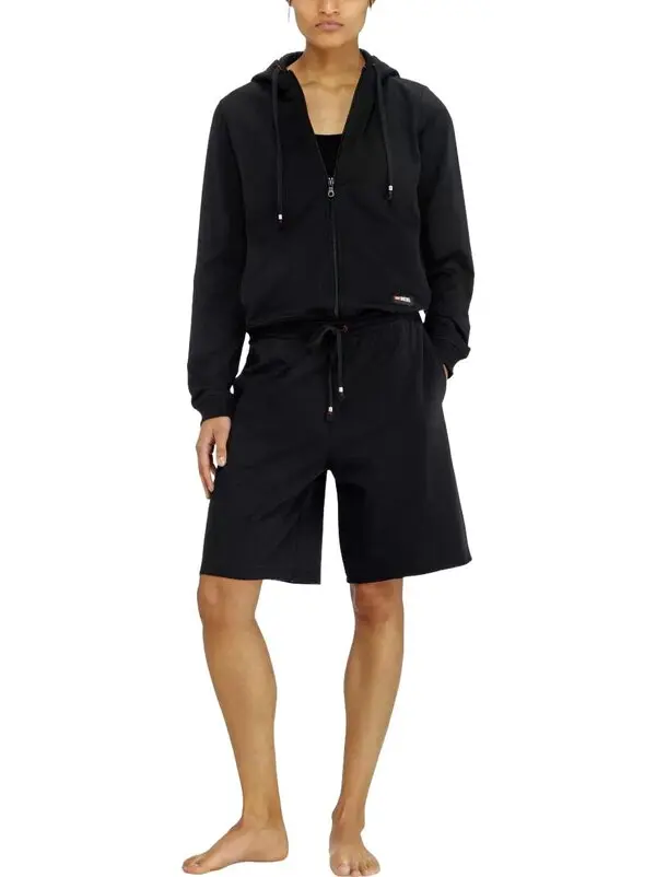 DIESEL® Peached Raw-edge Cotton Shorts - Black