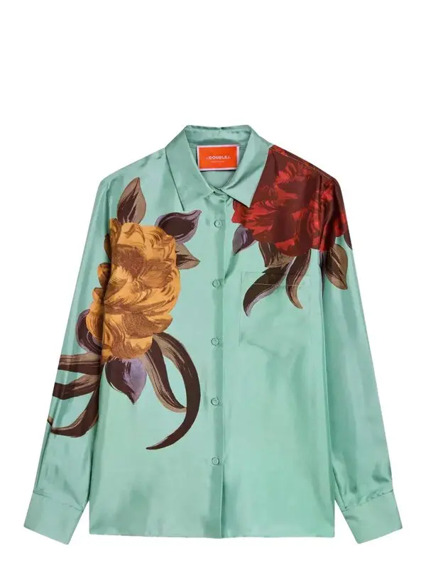 La DoubleJ Floral-print Shirt - Blue