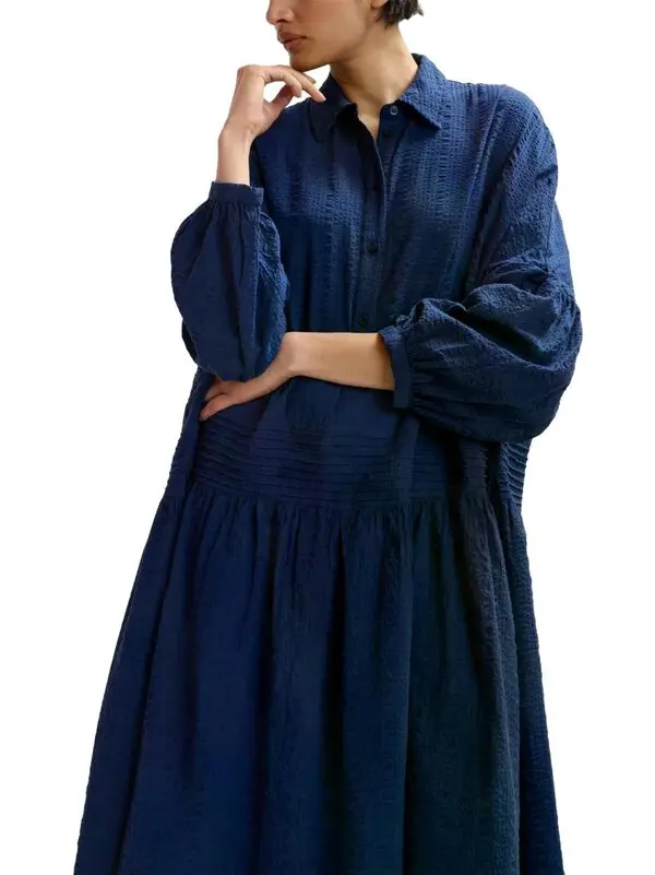 Essentiel Antwerp Pleated Shirt Dress - Blue