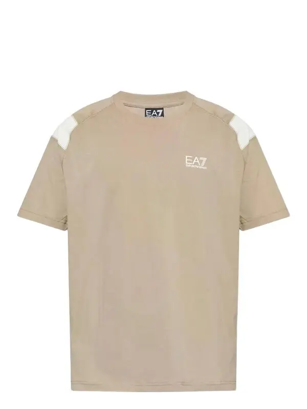 EA7 Logo-print T-shirt - Neutrals