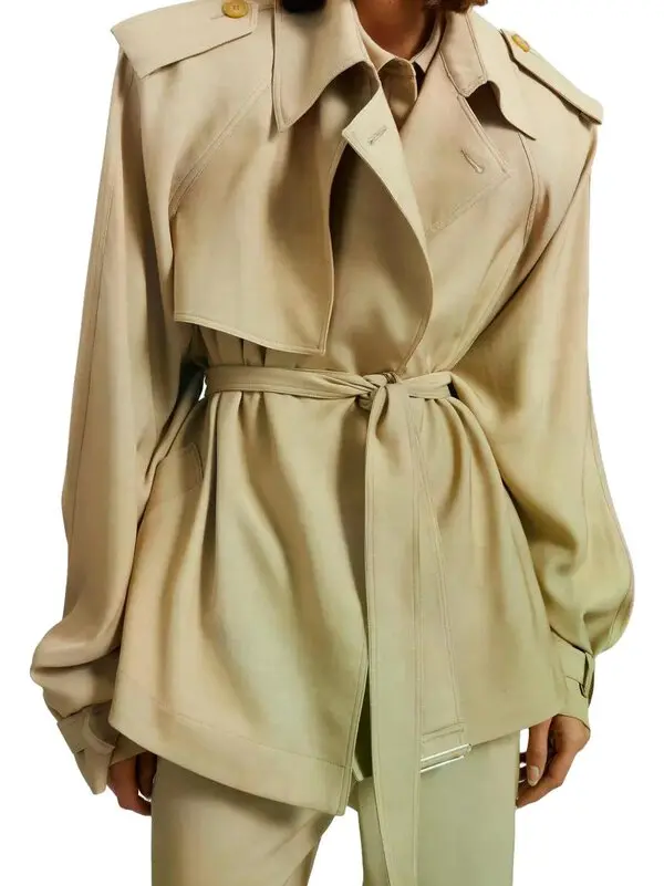 THE FRANKIE SHOP Belted Trench Coat - Neutrals