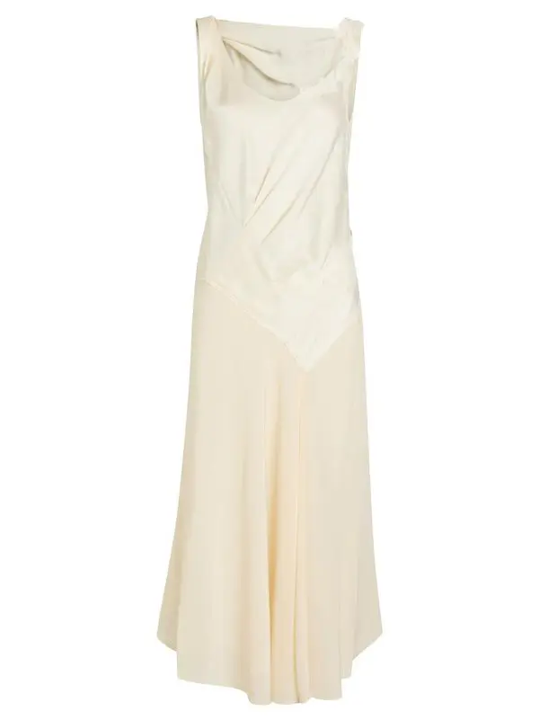 Victoria Beckham Lace-trimmed Satin Midi Dress - Ivory