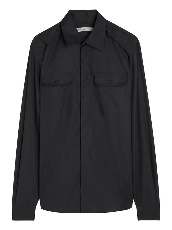 AARON ESH Military Cotton-poplin Shirt - Black