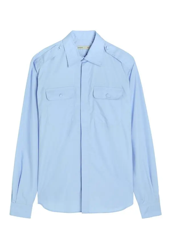 AARON ESH Military Cotton-poplin Shirt - Blue