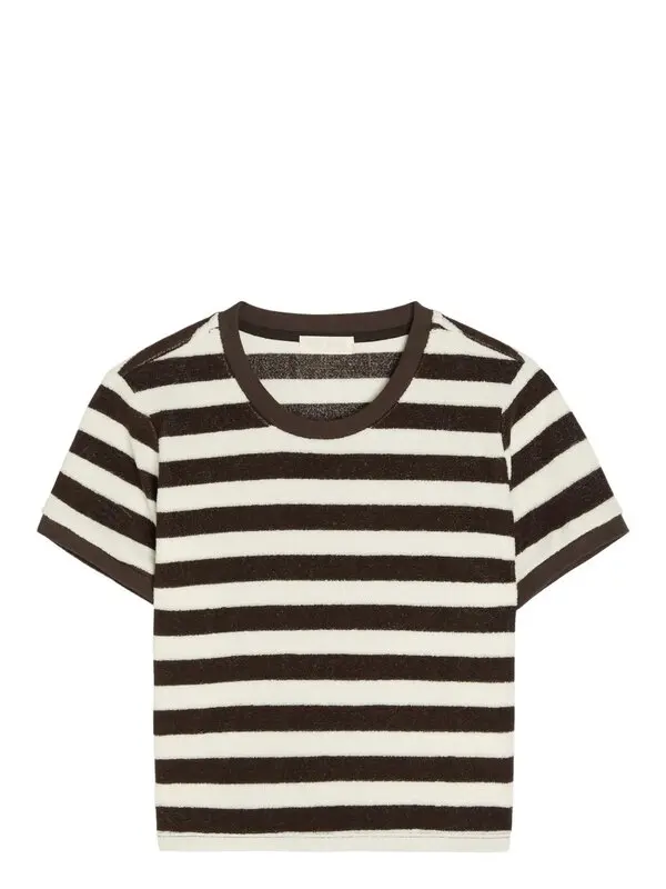 Suzie Kondi Striped Terry T-shirt - Brown
