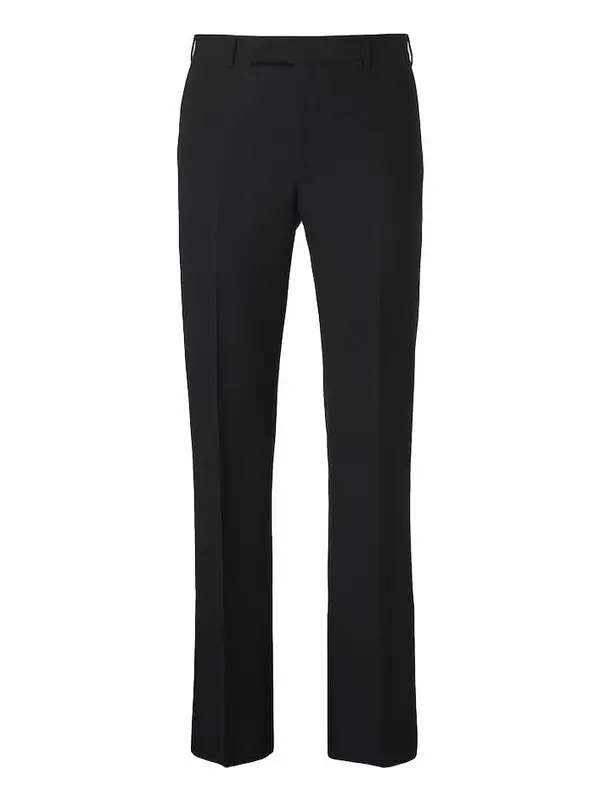 Thom Sweeney Wool Straight Leg Trousers - Black