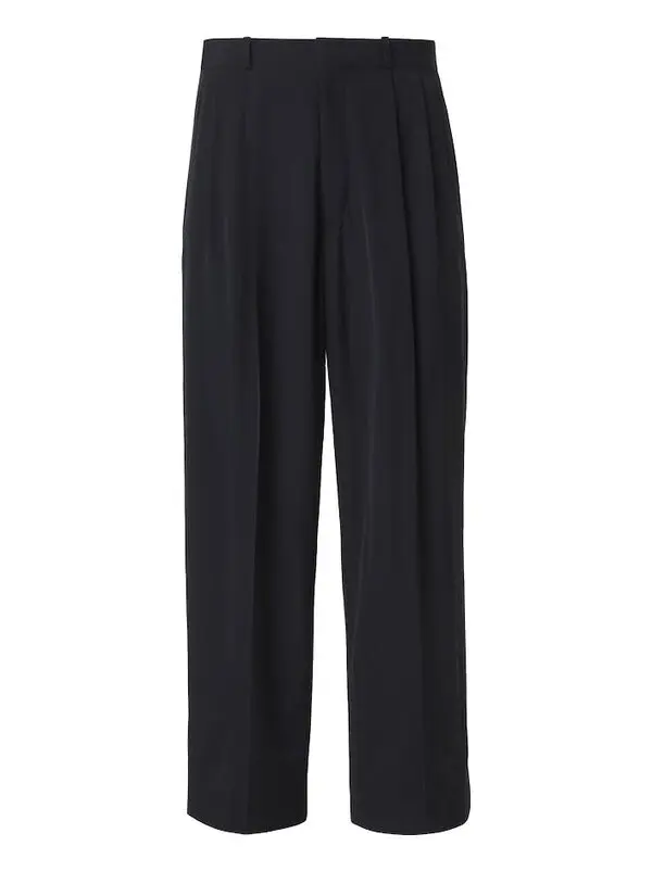 A.PRESSE Wool-blend Wide-leg Trousers - Blue