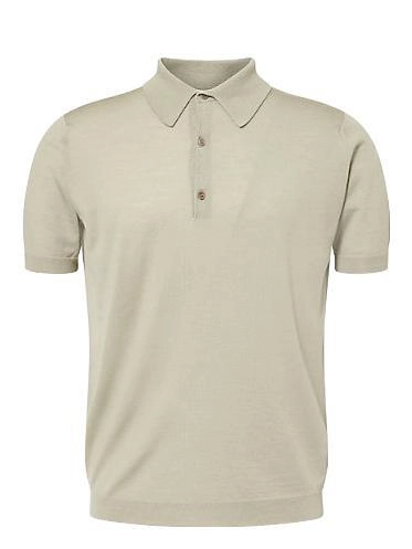 John Smedley Macloud Short-sleeve Merino-wool Polo Jumper - Thistle Dew