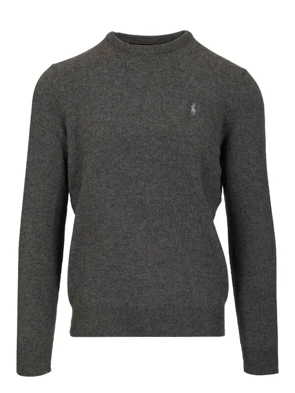 Polo Ralph Lauren Embroidered Wool Crew Neck Sweater - Grey