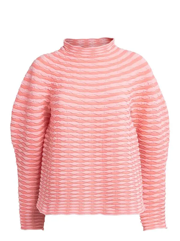 Issey Miyake Two Tone Ribbed Knit Top - Pink