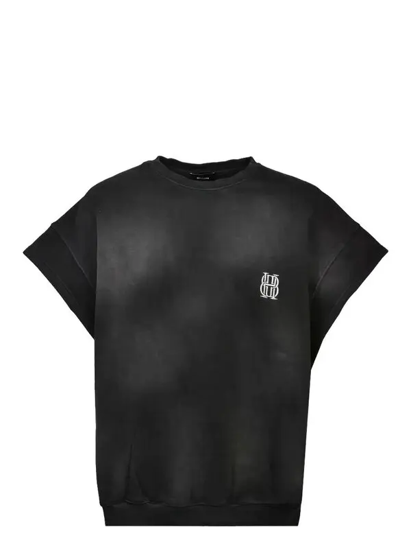 BREATH Logo-embroidered Cap-sleeve Sweater - Black