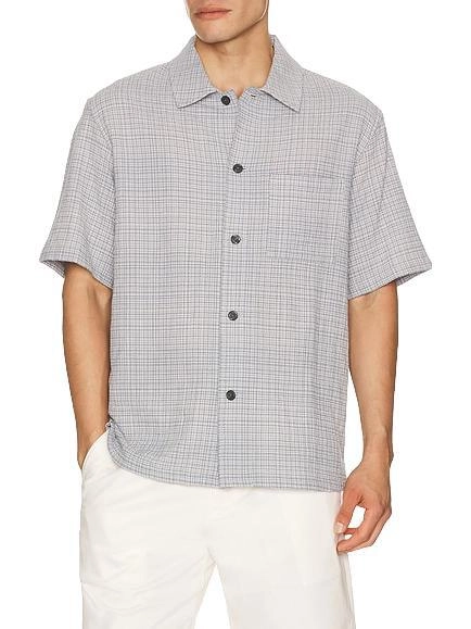 Theory Mini Texture Check Shirt - Bering Multi