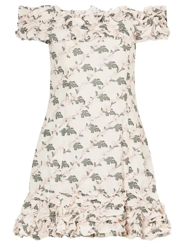 Agua Bendita Floral-printed Ruffled Mini Dress - Multi
