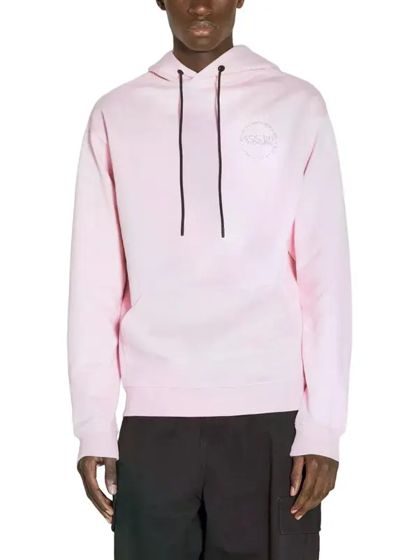 BOILER ROOM Long-sleeve Hoodie With Rhinestone Embellishment - Pink