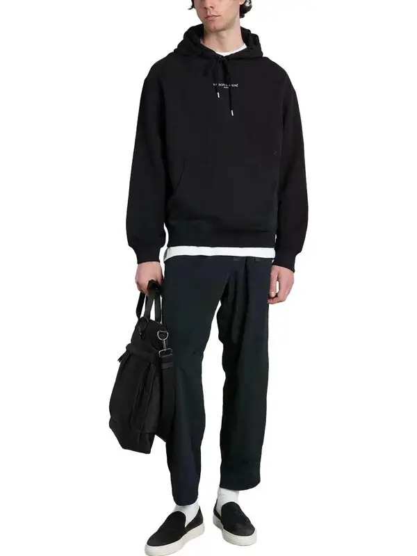 Maison Kitsuné Belted Logo-print Technical Trousers - Black