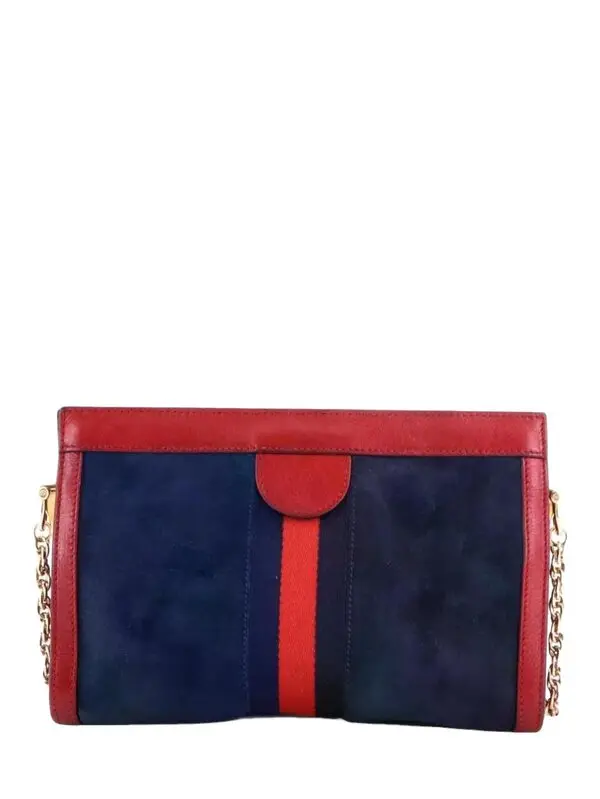 Gucci Ophidia Chain Suede Small Shoulder Bag - Blue