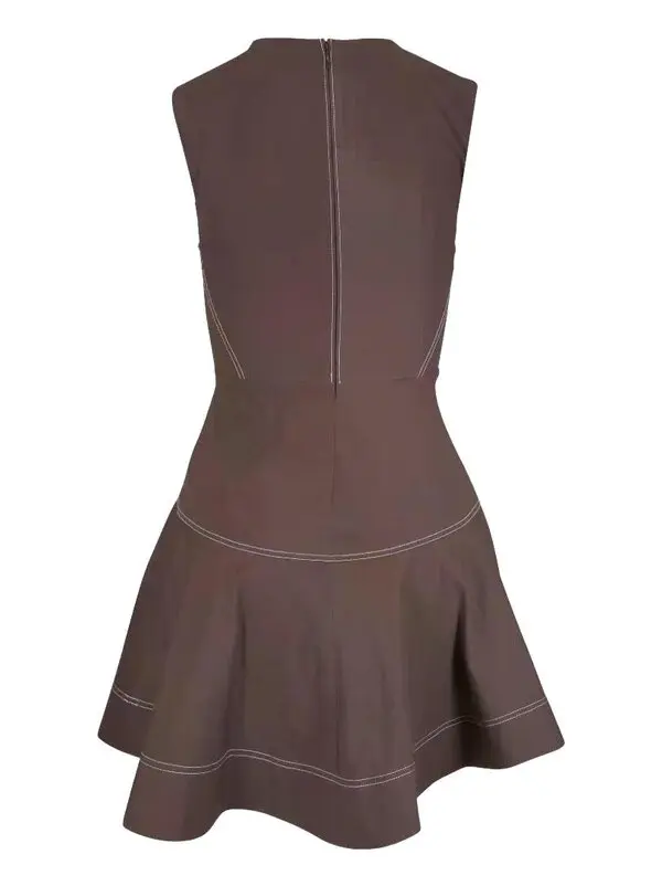 Veronica Beard Contrast-stitch Sleeveless Dress - Brown