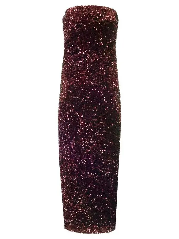 AL DUCA D’AOSTA 1902 Sequin-embellished Strapless Dress - Red
