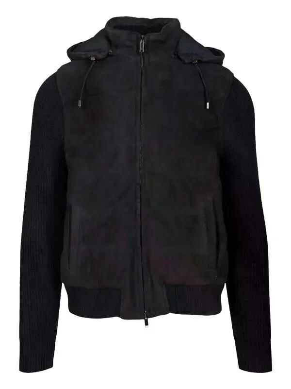 AL DUCA D’AOSTA 1902 Suede Wool Bomber Jacket - Black