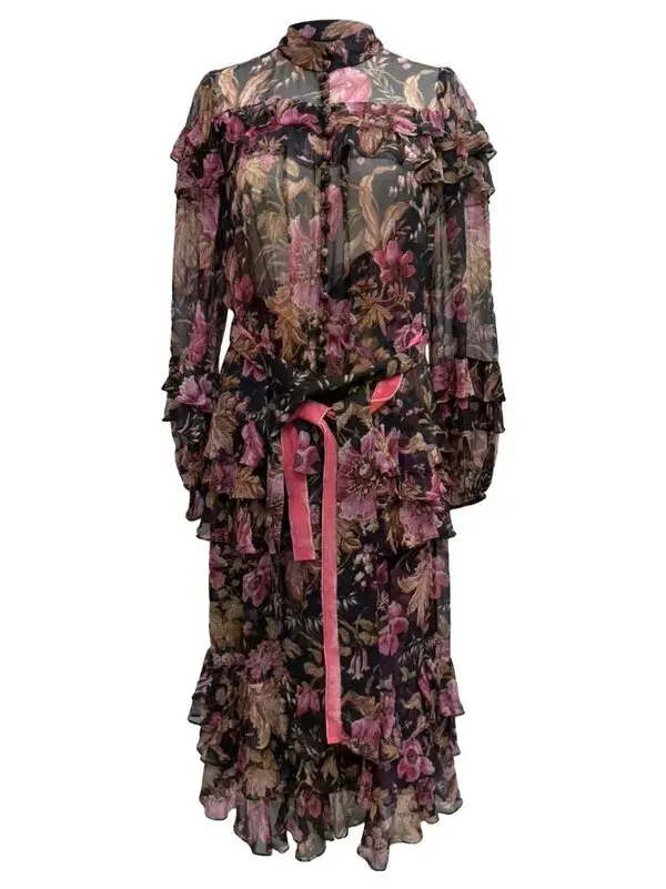 Zimmermann Lucky Tiered Frill Dress - Black