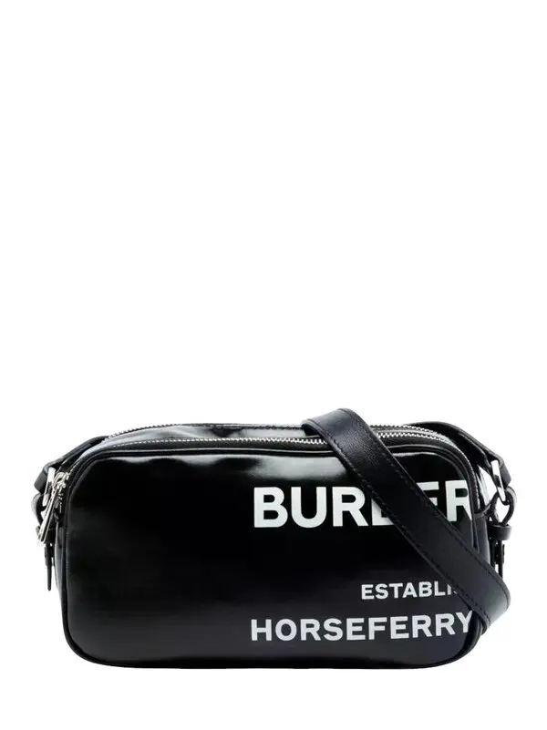 Burberry Coated Canvas Horseferry Camera Bag - Black