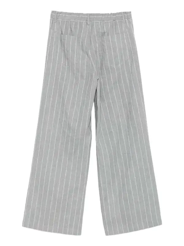 PANICALE Pinstripe Wide-leg Trousers - Grey