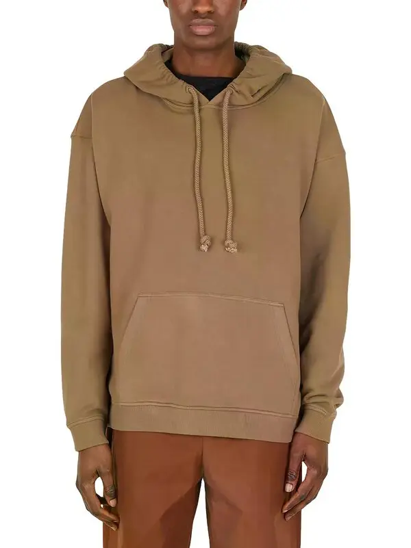 META CAMPANIA COLLECTIVE Cotton Hoodie With Drawstring Hood - Brown
