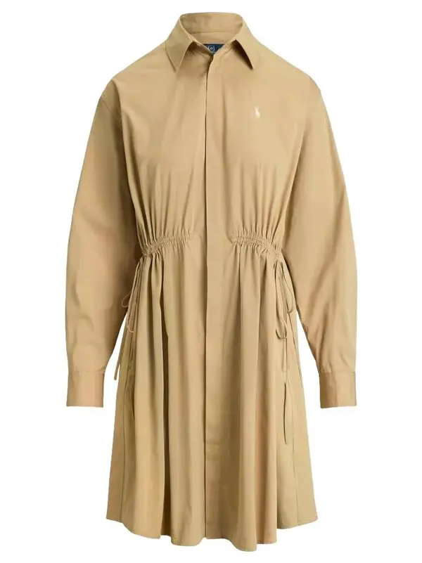 Polo Ralph Lauren Cotton Drawcord Shirtdress - Neutrals