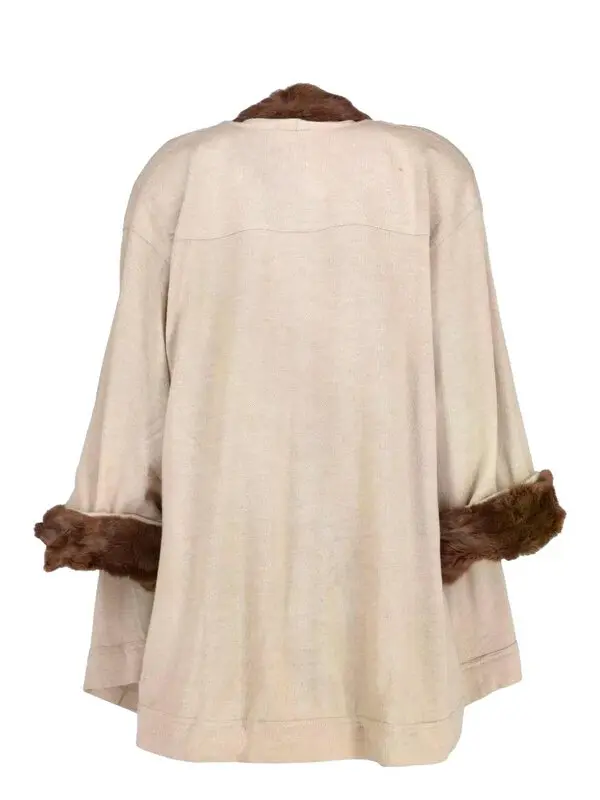 Gianfranco Ferre Fur Trimmed Coat - Neutrals