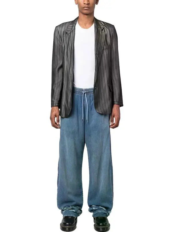 DIESEL® Distressed Effect Wide-leg Jeans - Blue