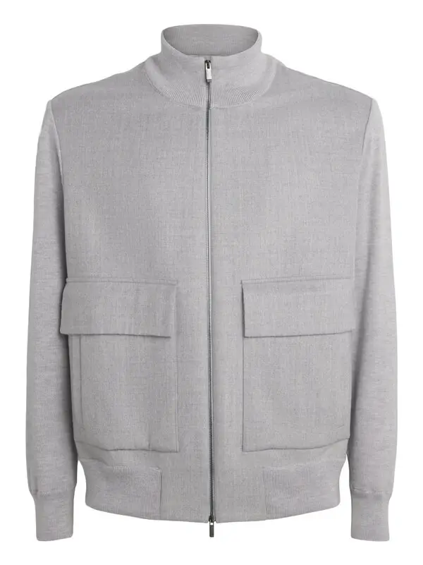 Paul & Shark Wool-silk Aliseo Bomber Jacket - Grey