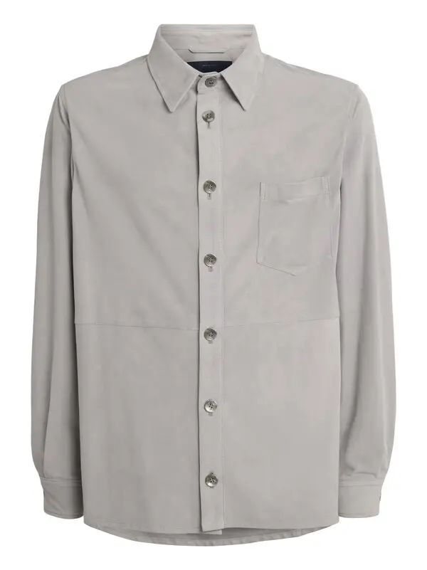 Paul & Shark Aqua Suede Overshirt - Grey