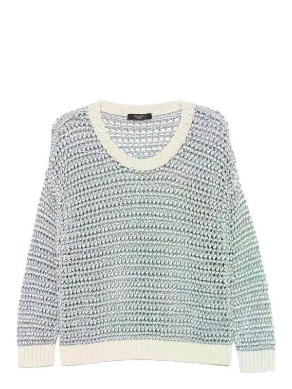 Max Mara Donirika Open-knit Crew Neck Sweater - Blue