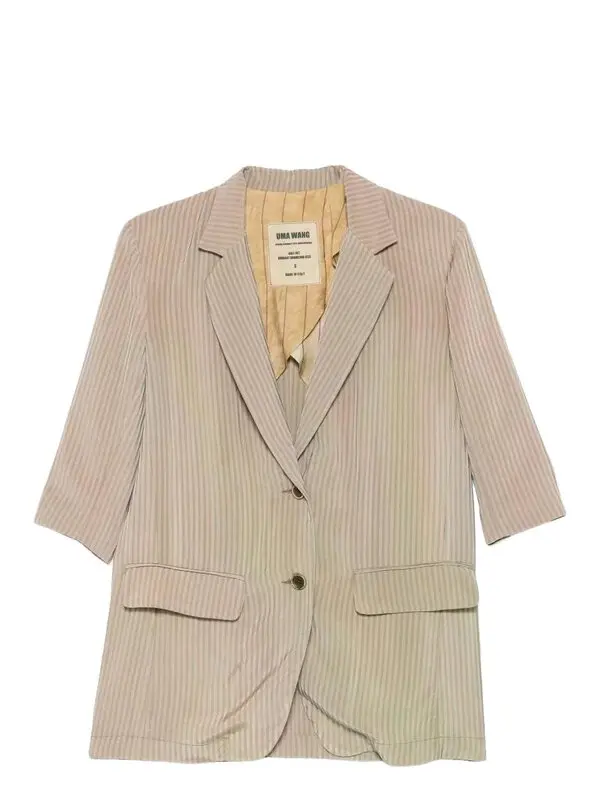 UMA WANG Kali Stripe Single-breasted Blazer - Neutrals