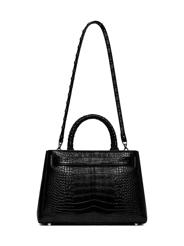 John Richmond Croc-effect Braided-handle Tote Bag - Black