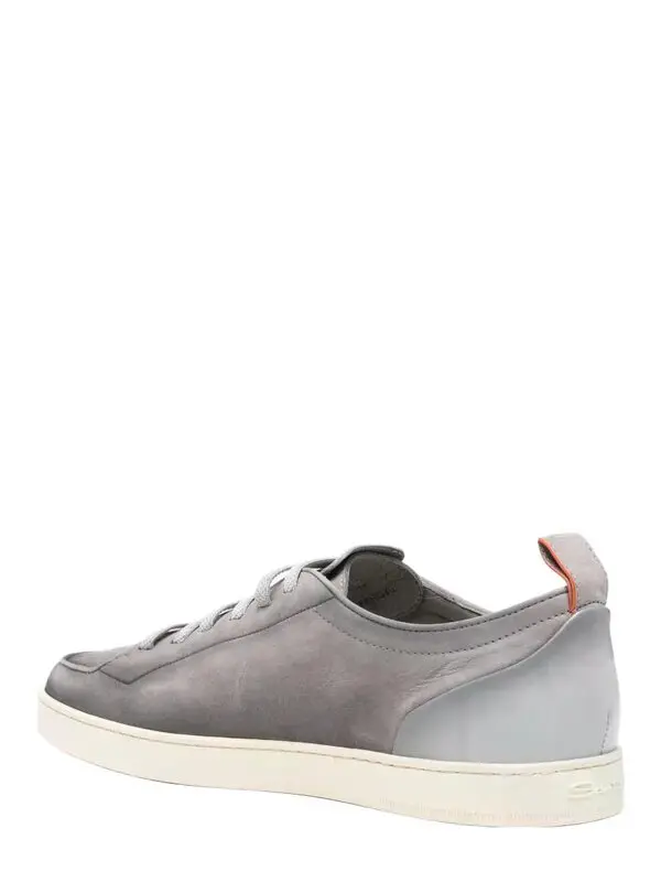 Santoni Logo-debossed Leather Sneakers - Grey