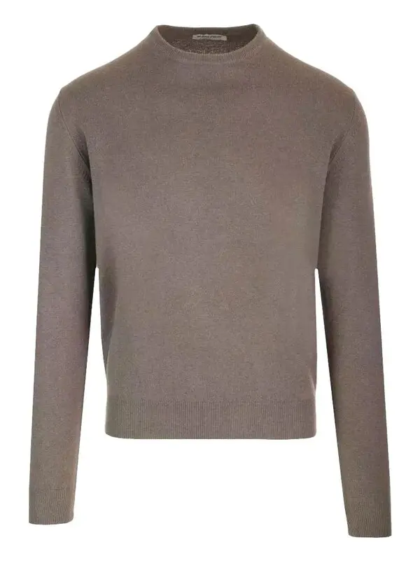 Al Duca D'aosta Fine Knit Crew Neck Long Sleeve Jumper - Brown
