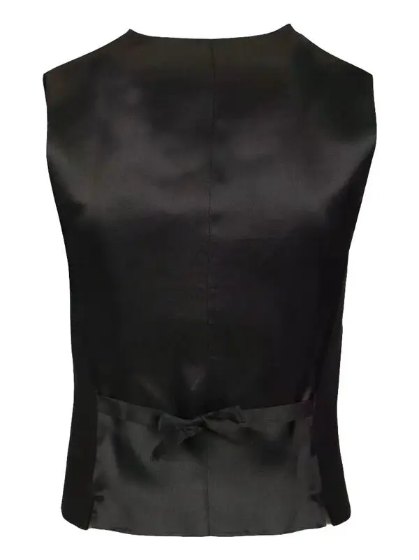 Al Duca D'aosta Satin-back Bow-detail Waistcoat - Black