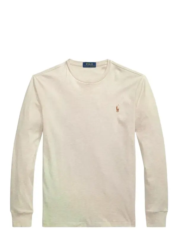 Polo Ralph Lauren Long-sleeve Embroidered-logo T-shirt - Neutrals