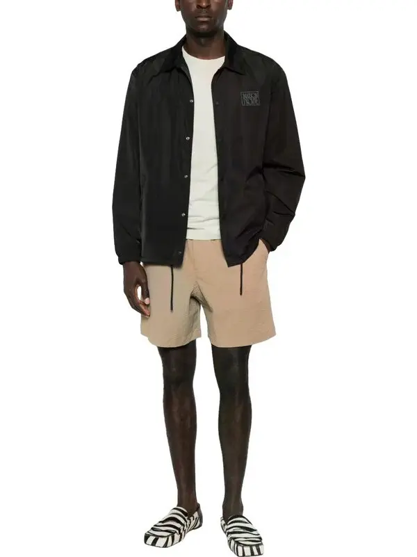 Maison Kitsuné Logo Print Coach Jacket - Black