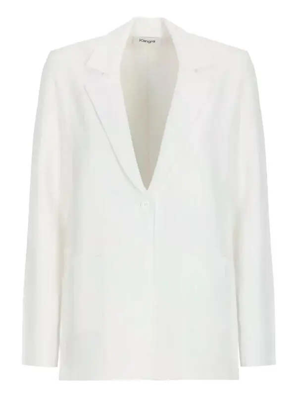 KANGRA Single-breasted Notched-lapel Blazer - White