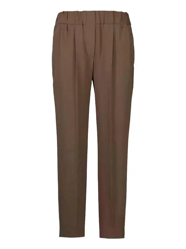 Brunello Cucinelli Pleated Elasticated-waist Trousers - Brown
