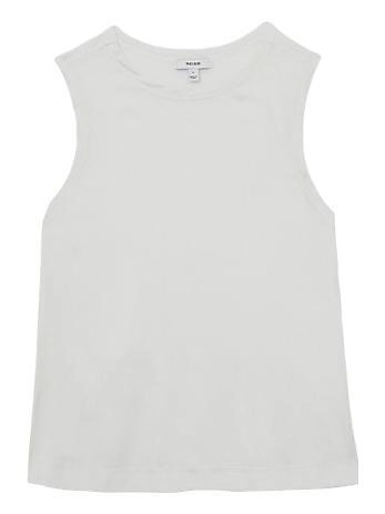 REISS Rian Silk-front Woven Vest - White