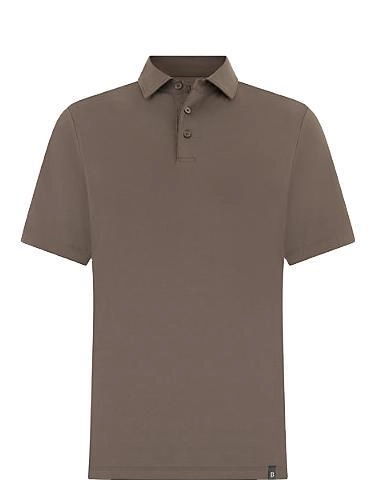 Boggi Milano Regular-fit Stretch Pima Cotton Polo Shirt - Mud