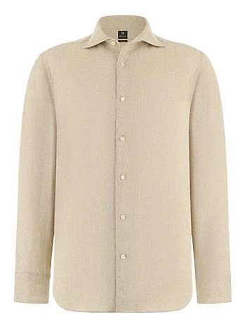 Boggi Milano Regular-fit Long-sleeve Linen Shirt - Sand