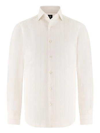 Boggi Milano Striped Regular-fit Linen Shirt - Sand
