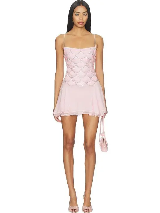 Retrofete Dreeny Embroidered Dress - Pink