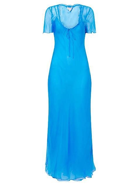 RAT AND BOA Drawstring Cupro Midi Dress - Blue