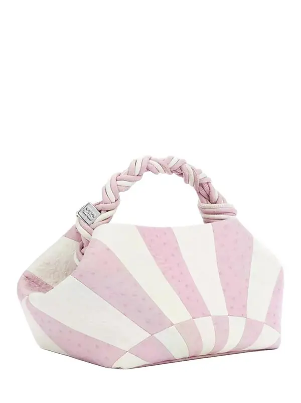 GANNI Striped Leather Shoulder Bag - Pink
